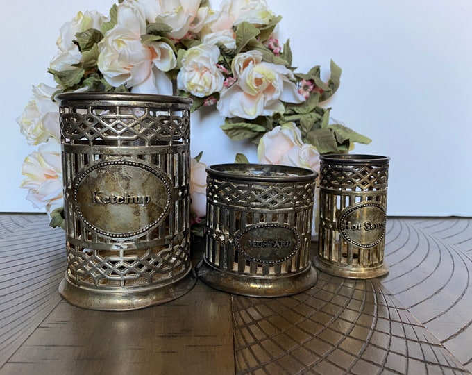 Neiman Marcus Godinger Silver Condiment Caddy Set 3 Pieces - Etsy