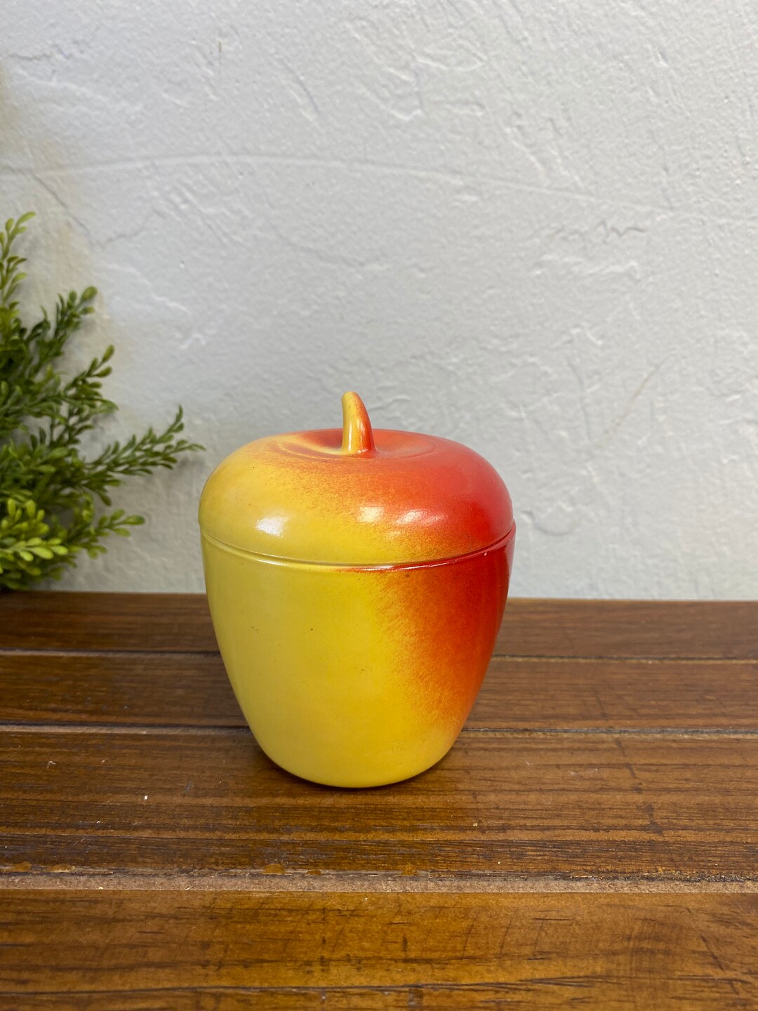 Vintage Hazel Atlas Apple // Painted Milk Glass // Salt Bowl - Etsy