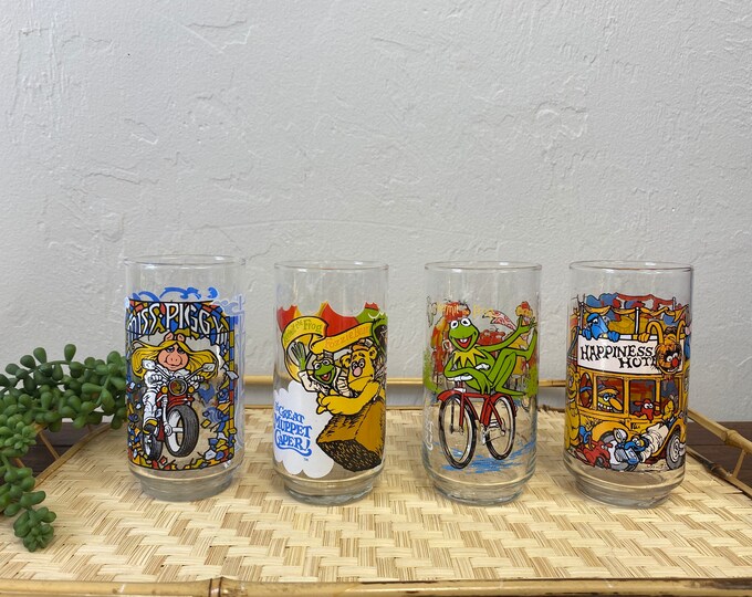 Vintage 1981 Mcdonalds Muppets Drinking Glasses the Great Muppet Caper ...