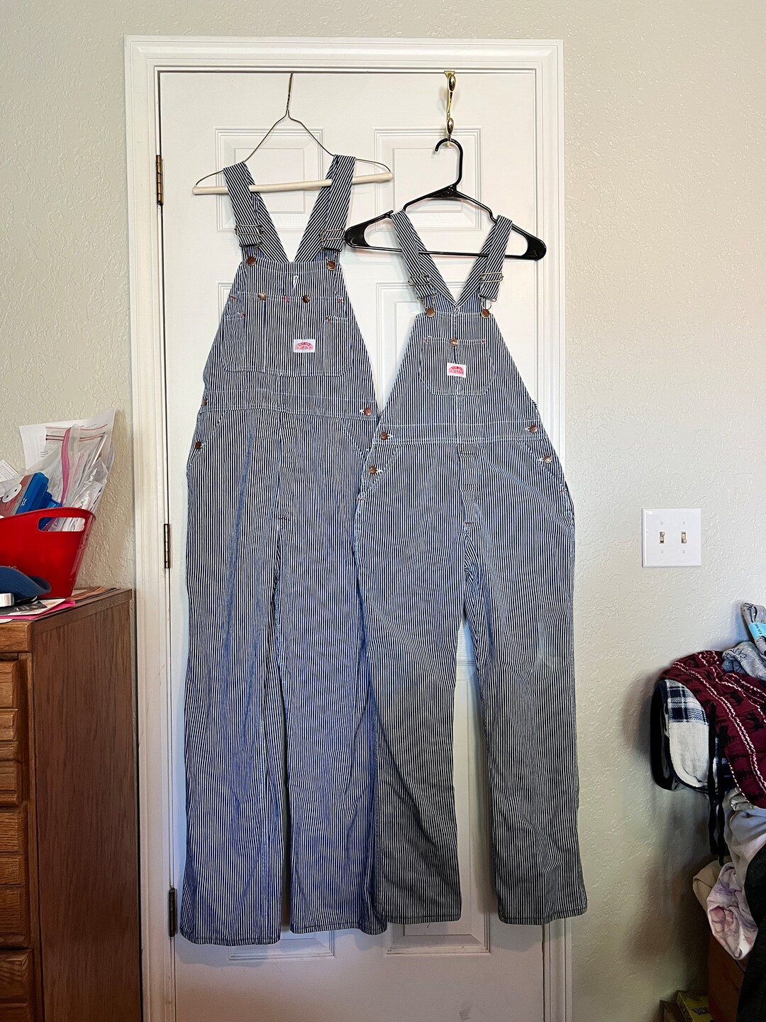 Vintage Round House Bib Overalls Made USA Hickory Stripe Engineer ...
