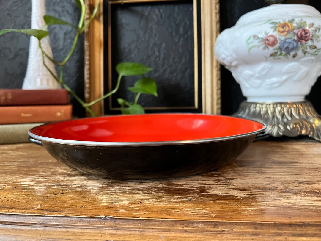 Mid-century Yugoslavia Red Enamel Pan - Etsy