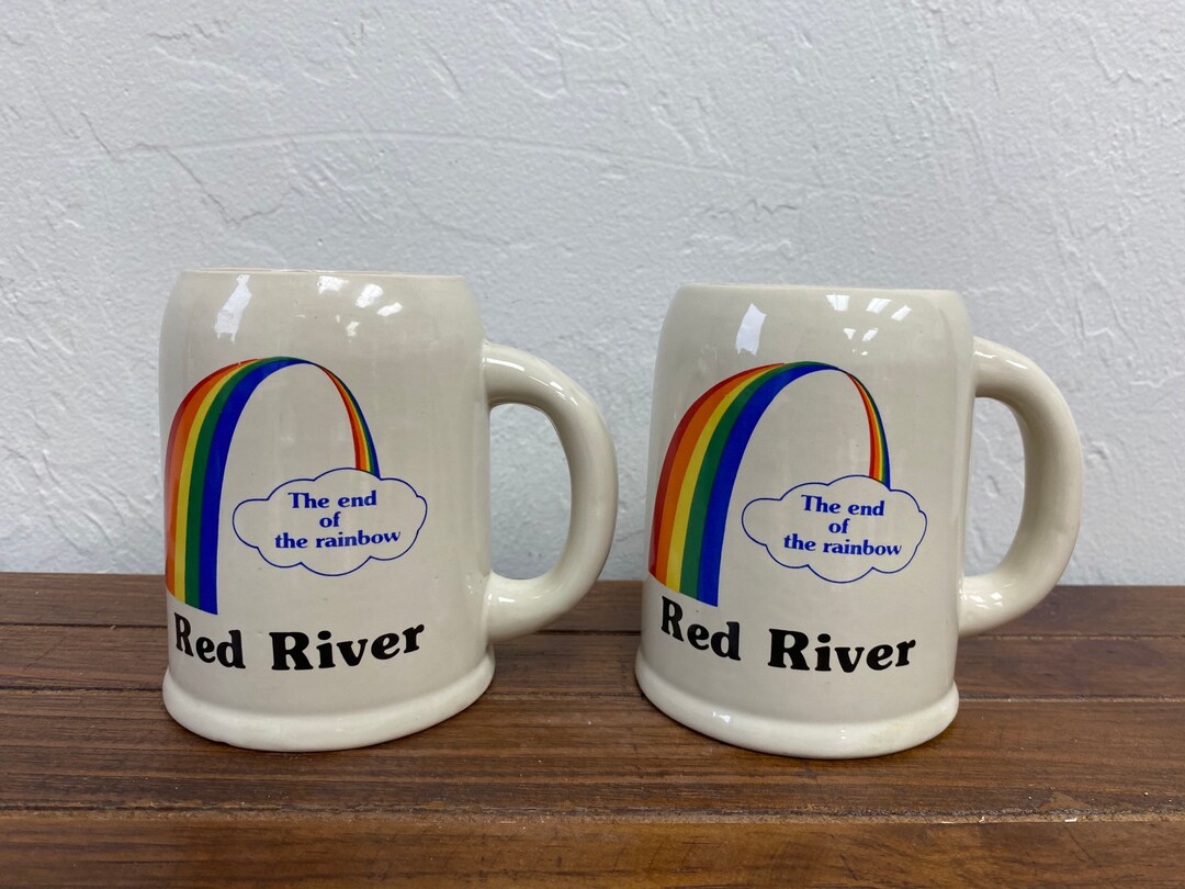 Pair of Retro Red River Rainbow Beer Steins/mugs - Etsy