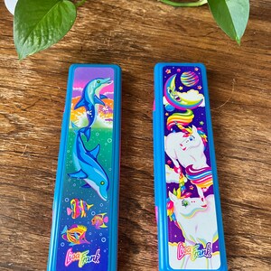 1990s Lisa Frank Dolphin or Celestial Pencil Case With Matching Pencils ...