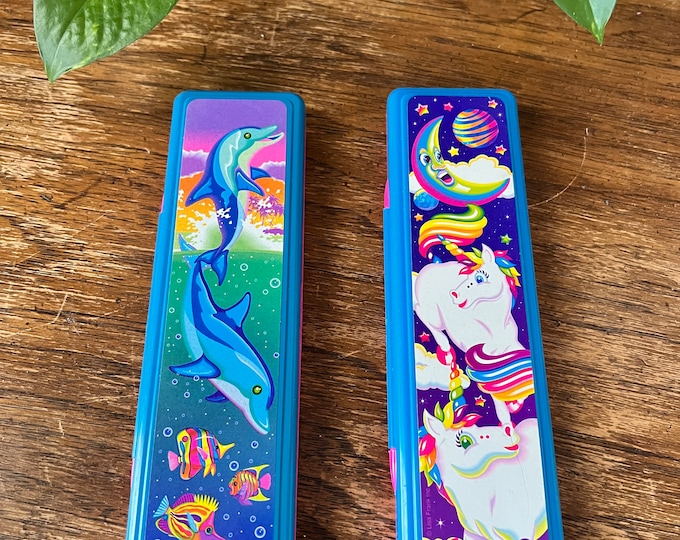 1990’s Lisa Frank Dolphin or Celestial Pencil Case With Matching Pencils and Eraser - Etsy