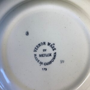 Vintage Metlox Vernon Ware Vineyard Pattern Set of 4 Salad Plates and 1 ...