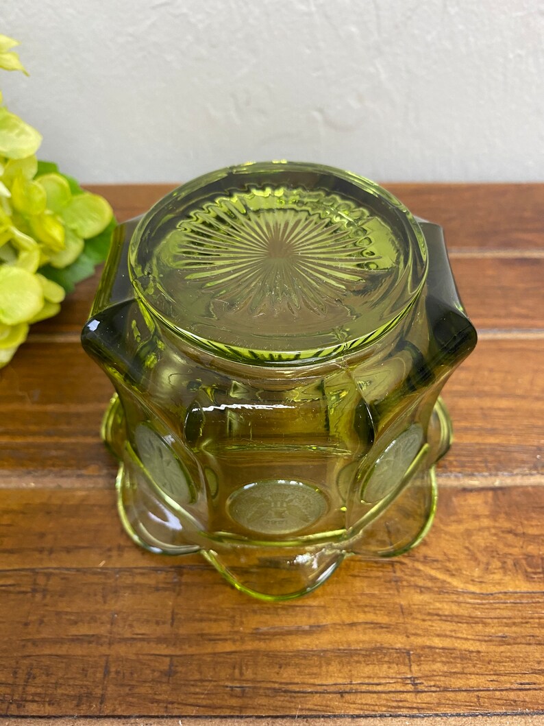 Vintage Fostoria Coin Glass Bowls Olive Green - Etsy