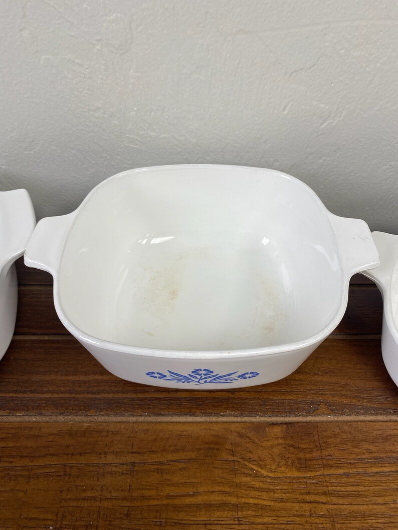 Set of 3 Vintage Blue Corn Flower Corning Ware Casserole - Etsy