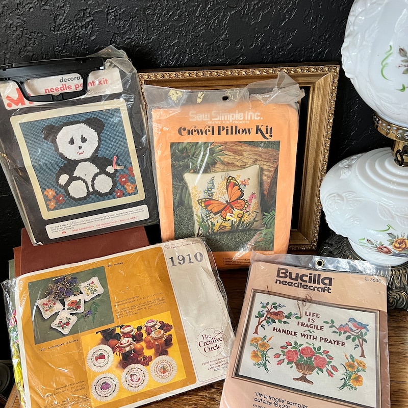 Crewel Embroidery Kits Vintage - Etsy