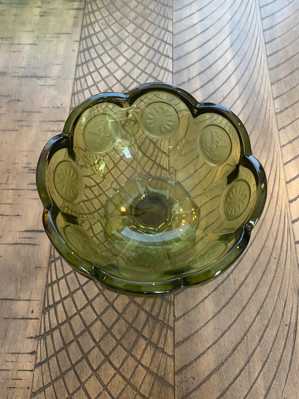 Vintage Fostoria Coin Glass Bowls Olive Green - Etsy
