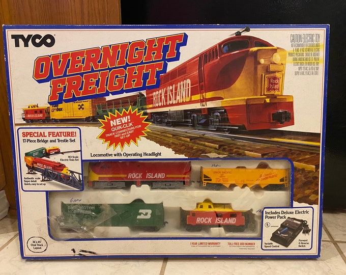 1990 TYCO Overnight Freight Rock Island HO Scale Train Set - Etsy