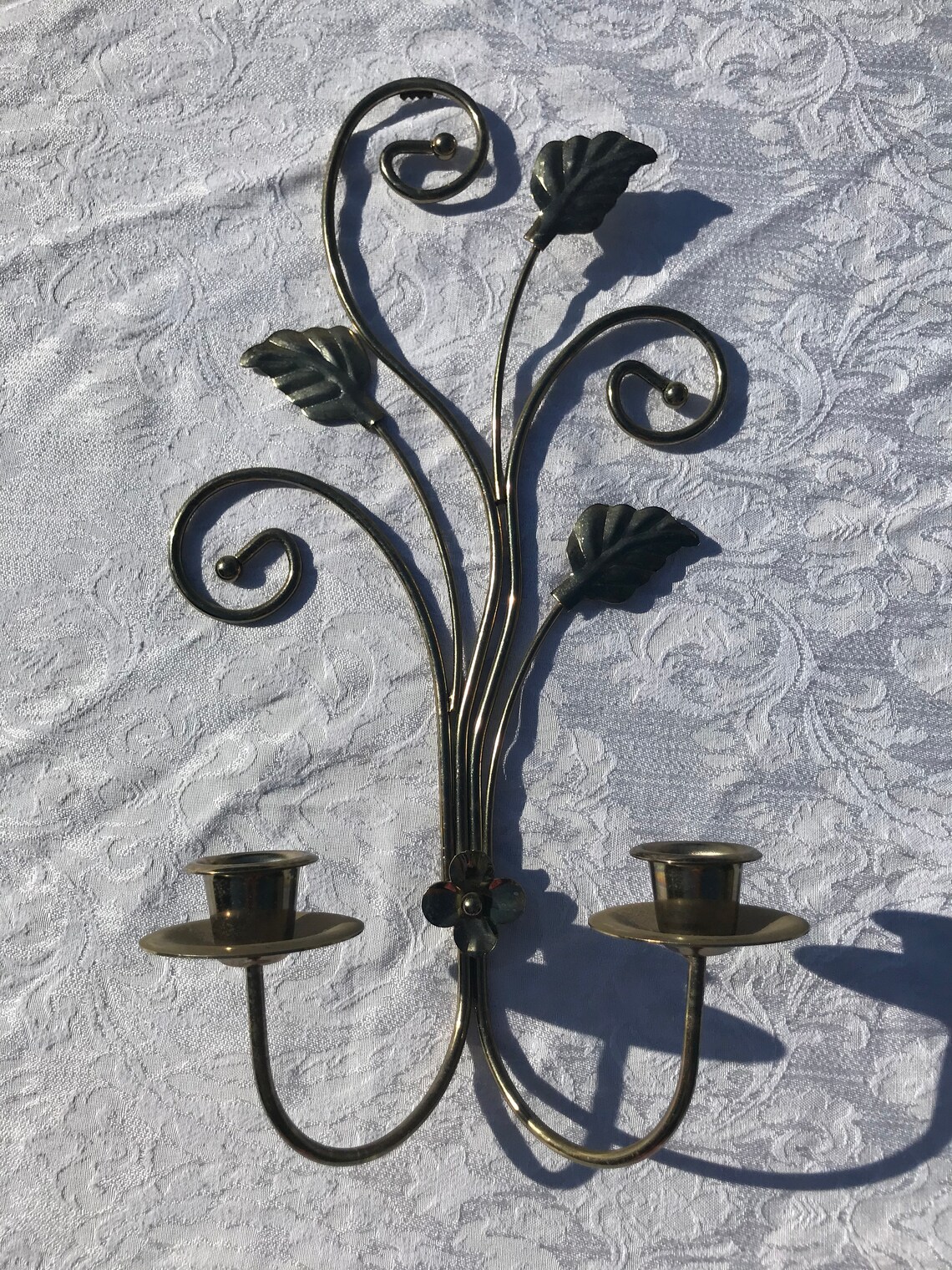 Vintage Home Interior HOMCO Brass Scroll Wall Sconce 2 Taper | Etsy