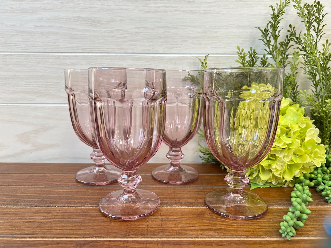 Libbey Duratuff Pink / Rose / Blush Water Goblets/glasses - Set of 4 - Etsy