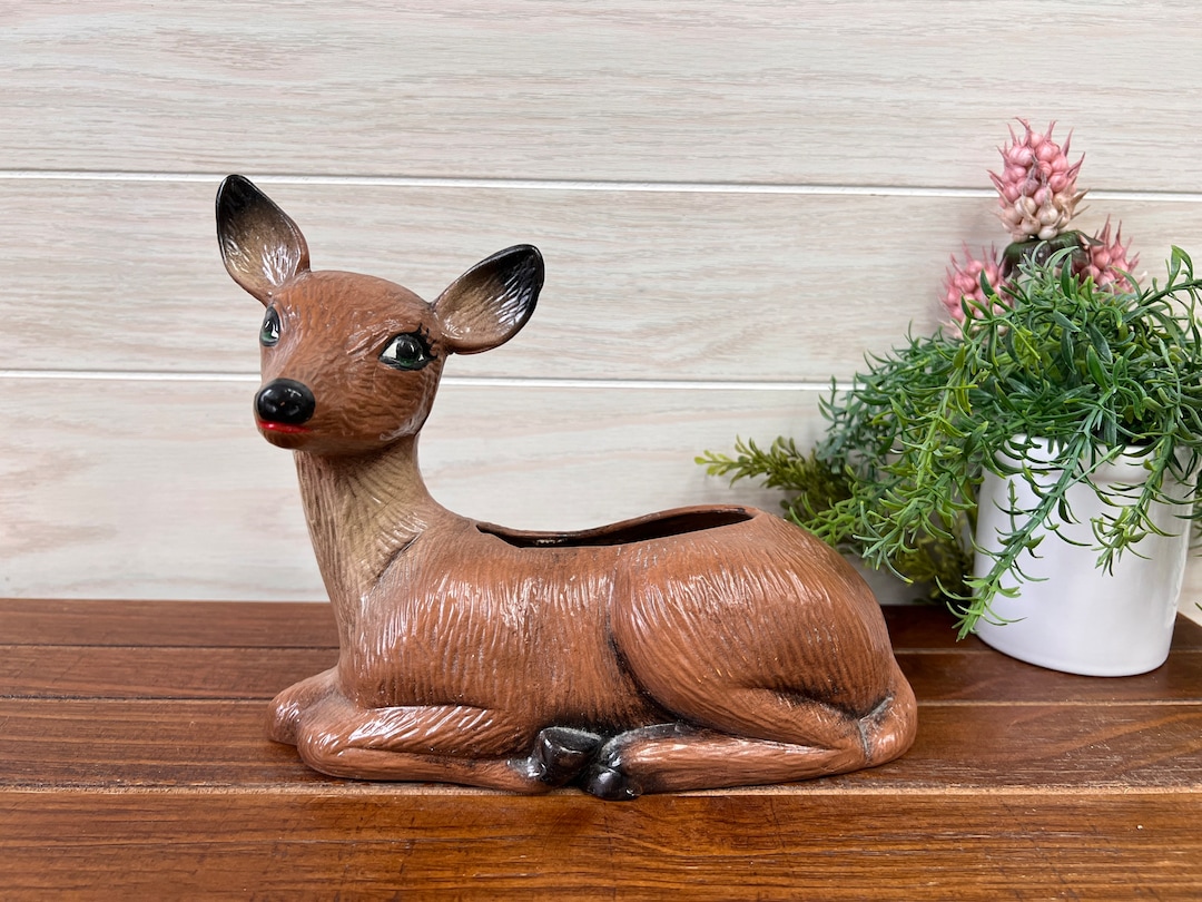 Vintage Woodland Doe / Deer Ceramic Mold Indoor Whimsigoth Planter - Etsy