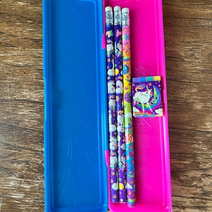 1990s Lisa Frank Dolphin or Celestial Pencil Case With Matching Pencils ...