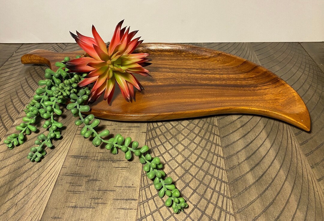 Mid-century Leilani Monkey Pod Wooden Leaf Shaped Bowl - Etsy
