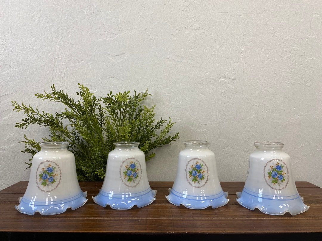 Set of 2 Vintage Cottagecore Blue Floral Scalloped Ceiling Fan - Etsy