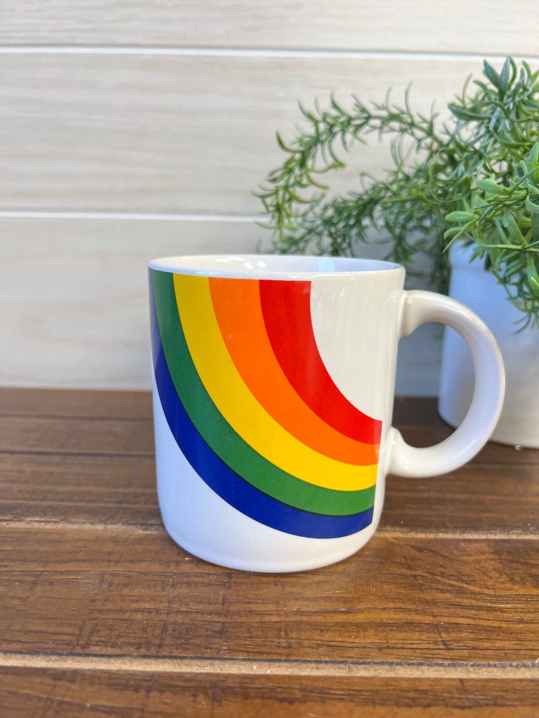 Iconic Vintage 1984 Ftd Ceramic Rainbow Coffee Mug Etsy