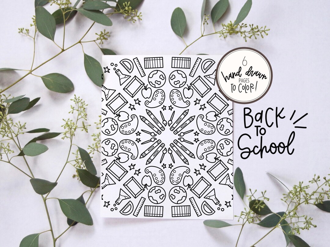 Printable Coloring Pages | Back to School Theme | Easy Fun Coloring - Etsy