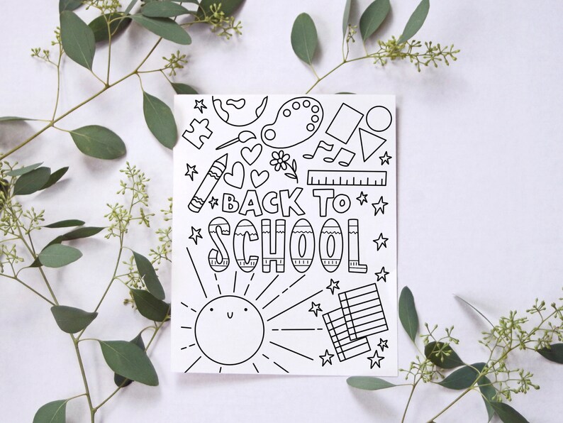 Printable Coloring Pages | Back to School Theme | Easy Fun Coloring - Etsy