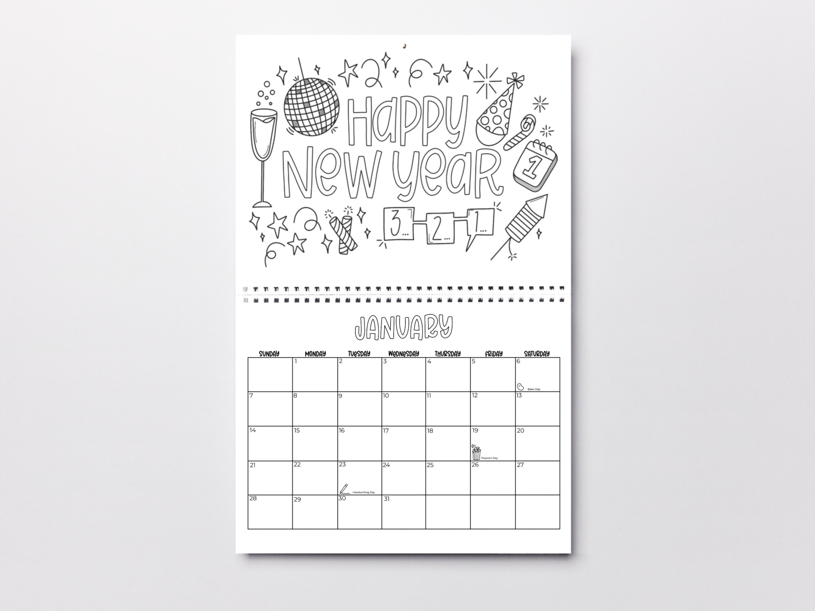 Color Your Own Calendar 2024 | Coloring Pages | Gratitude | Memories - Etsy