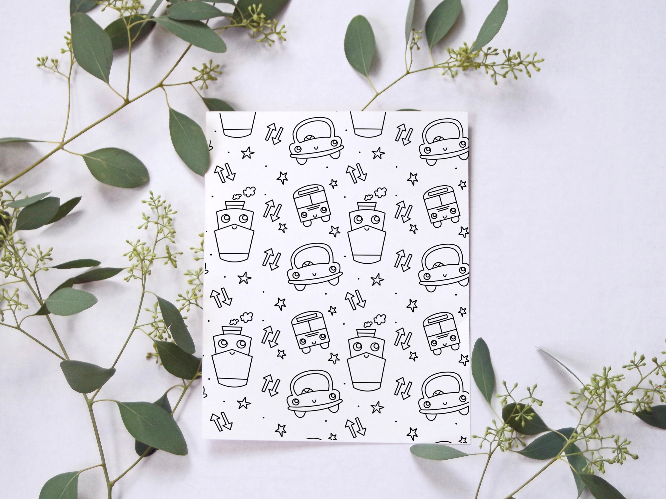 Printable Coloring Pages | Transportation Theme | Easy Fun Coloring - Etsy