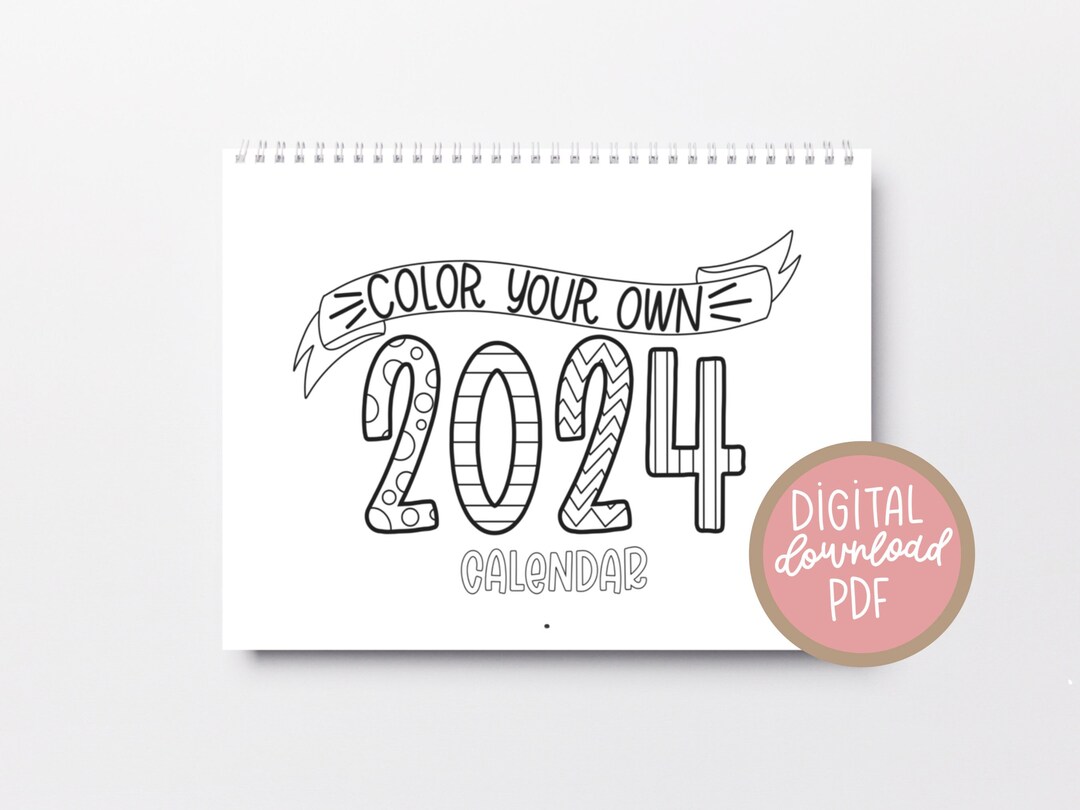 Color Your Own Calendar | Digital Download | Coloring Pages | Gratitude ...