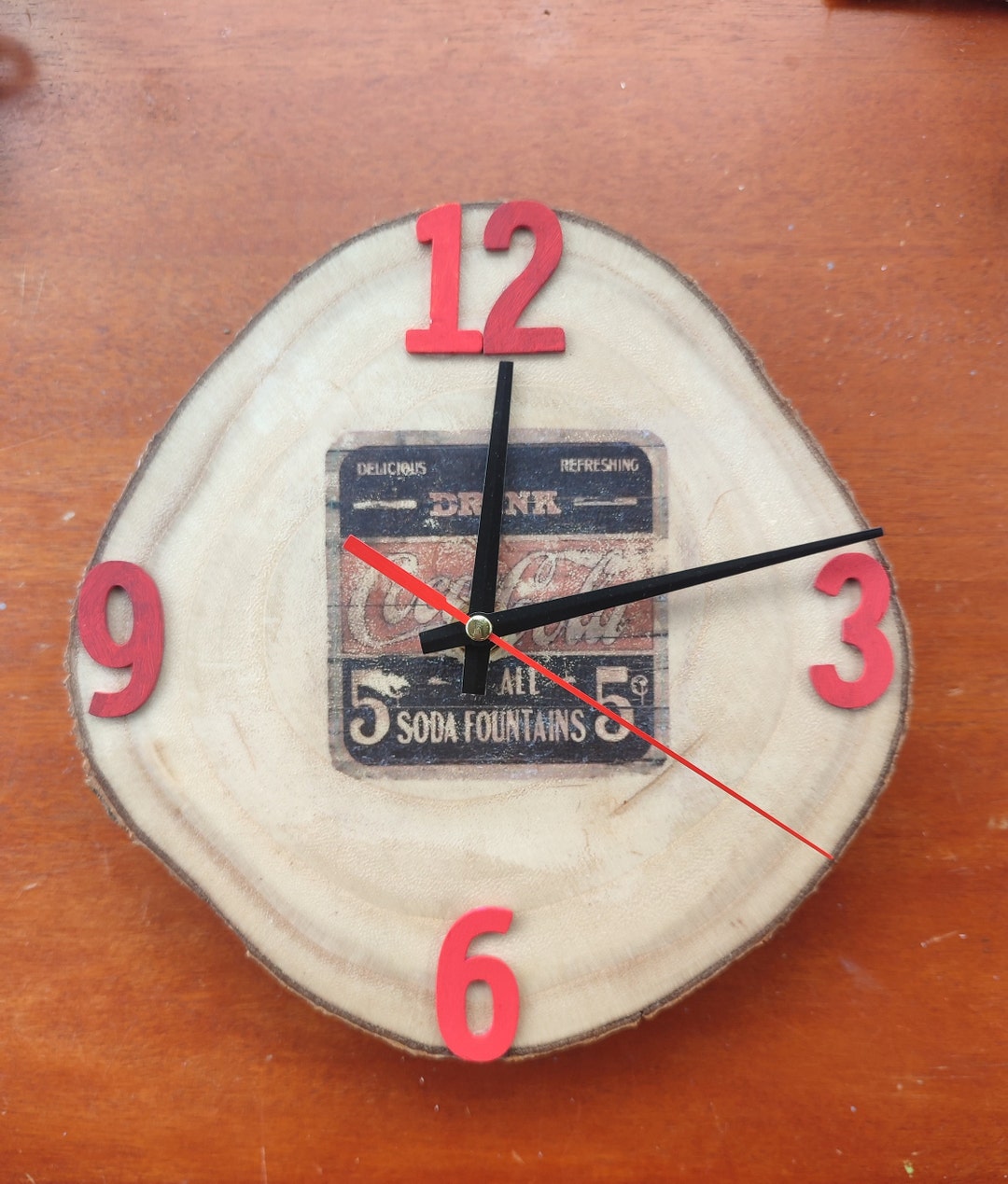 Wooden Log Wall Clock - Etsy