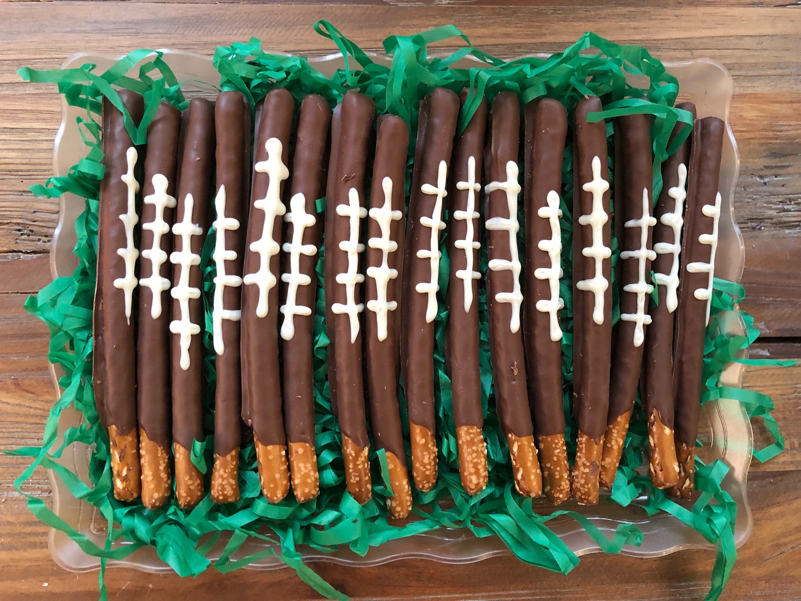 2 DOZEN Football Chocolate Covered Pretzel - Etsy