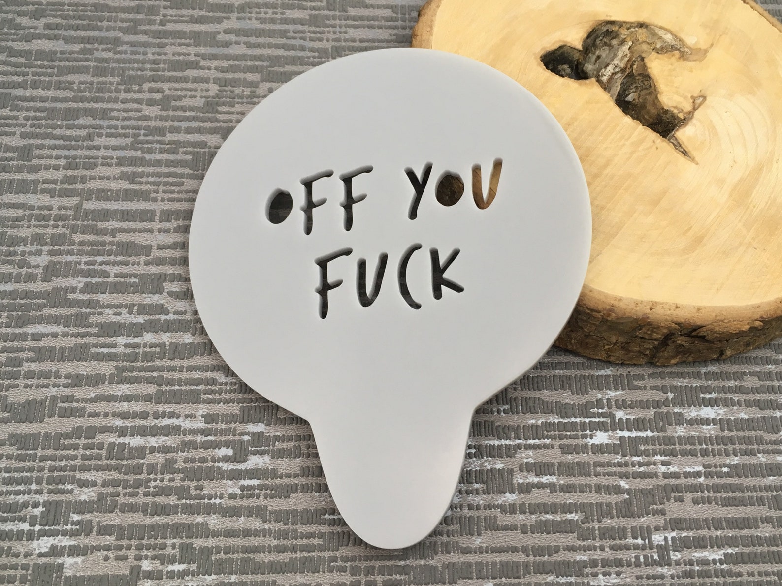 Rude acrylic coffee stencils off you fuck funny gift immature | Etsy