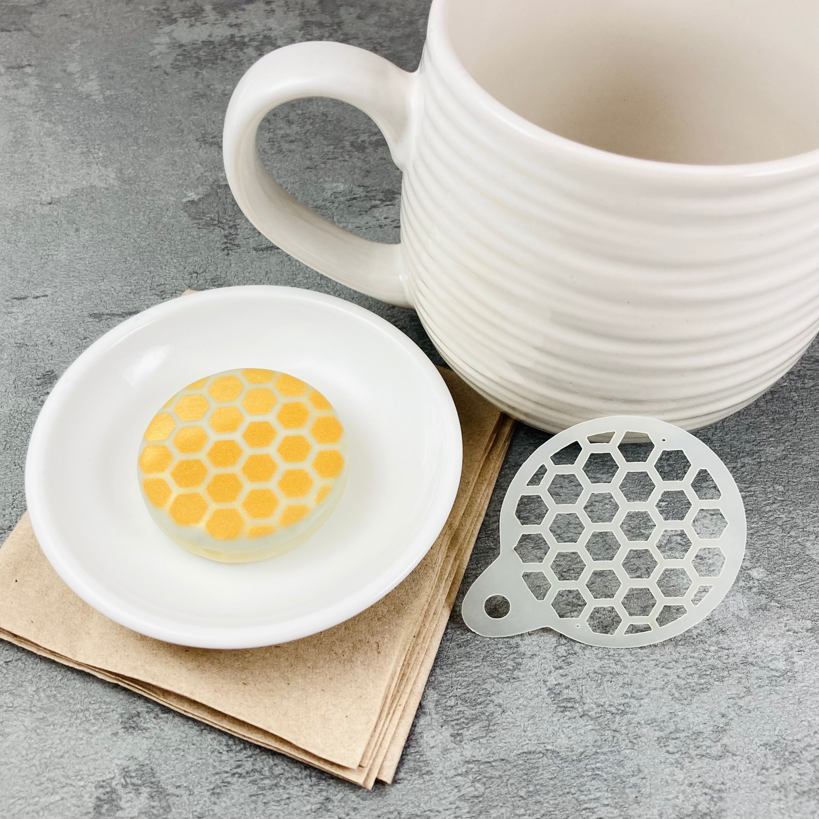 Bee Honeycomb Macaron Oreo Cookie Stencils Small Mylar Stencil | Etsy