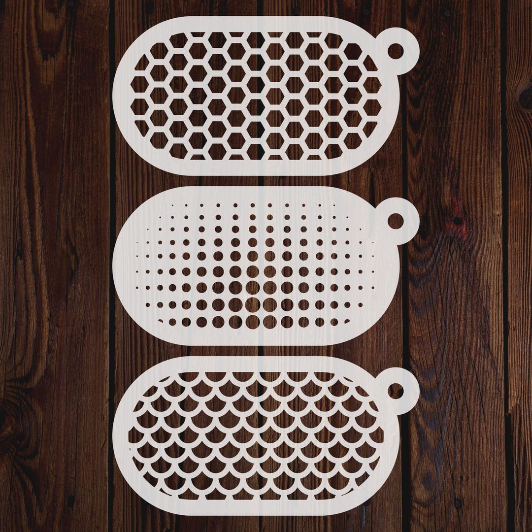Geometric Face Painting Stencils: Dots, Honeycomb, Scales - Mylar ...