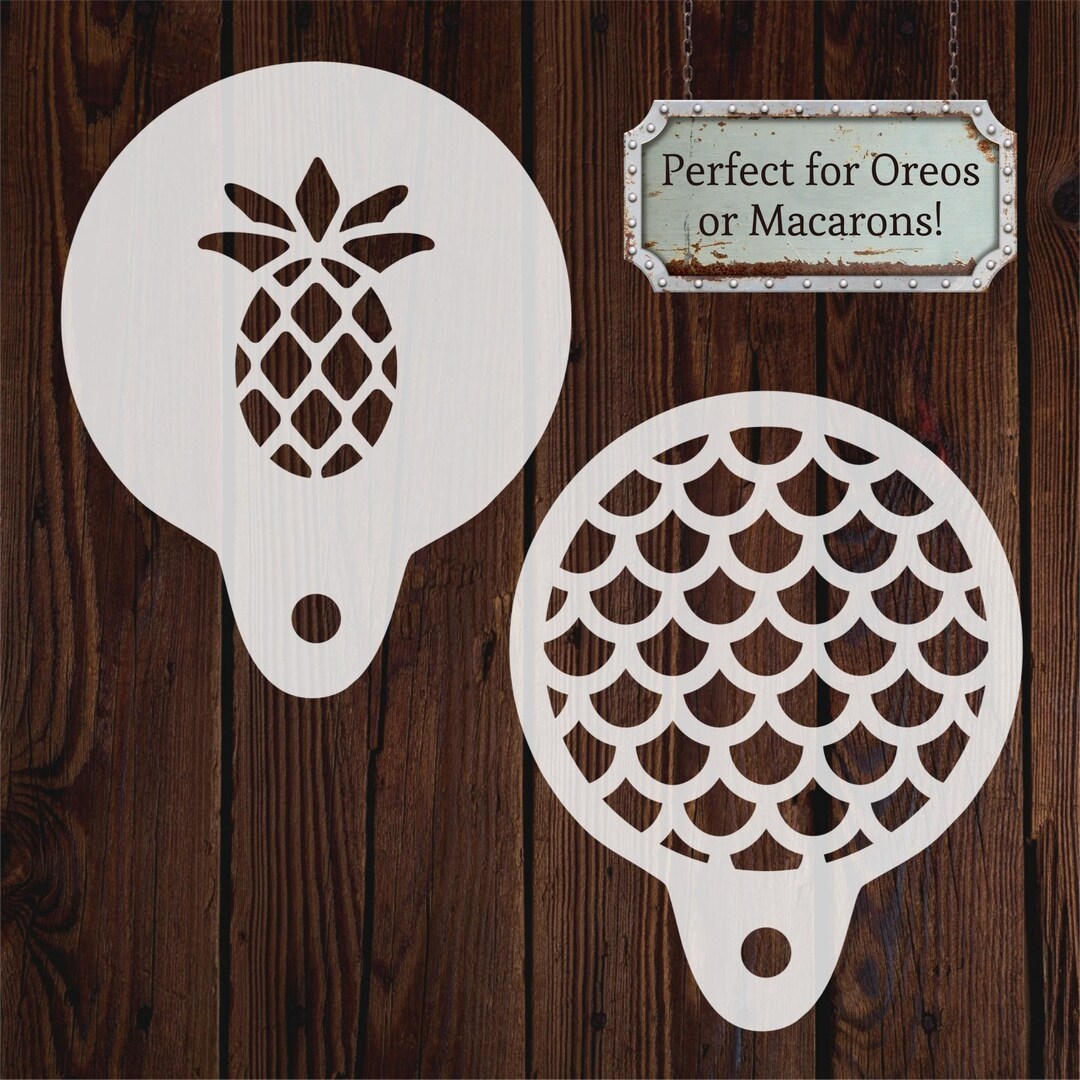 Pineapple Waves Macaron Oreo Cookie Stencils Small Mylar Set of 2 ...