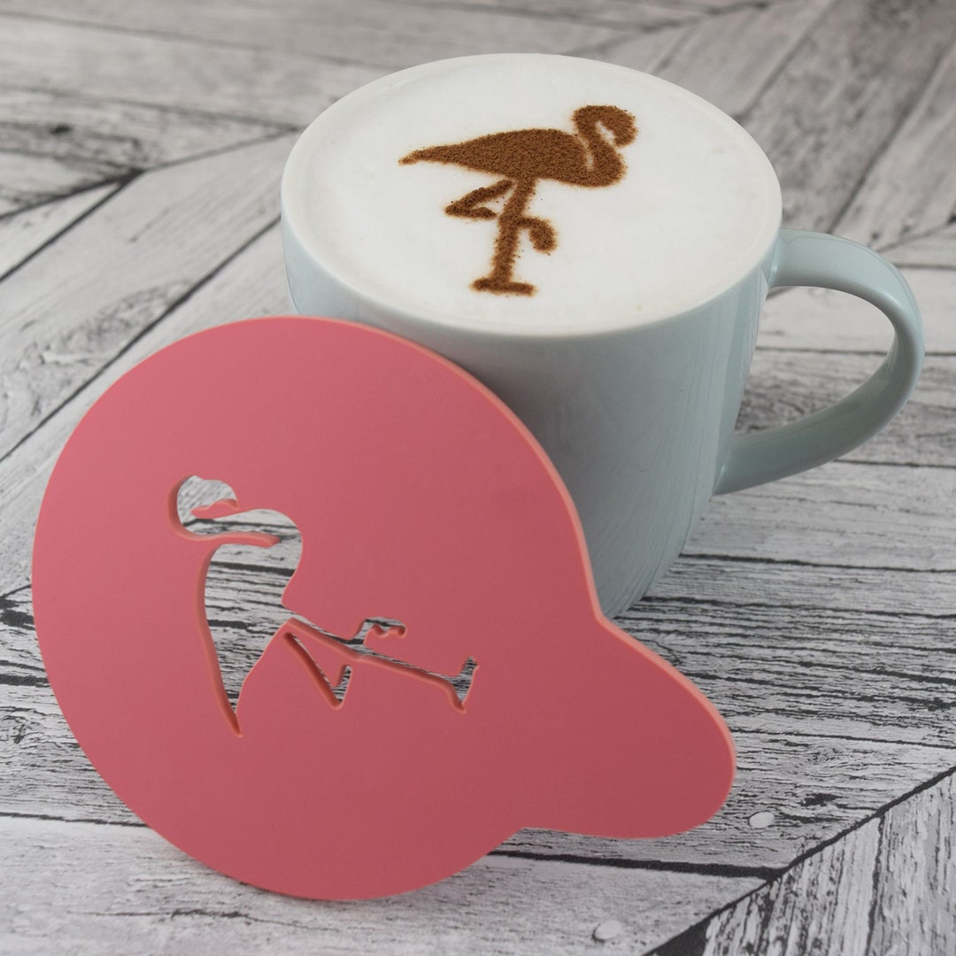 Flamingo Coffee Stencil Tropical Cappuccino Latte Art Animal Cocktail ...