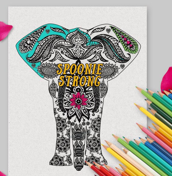 I Am a Spoonie I Am Strong coloring Page - Etsy