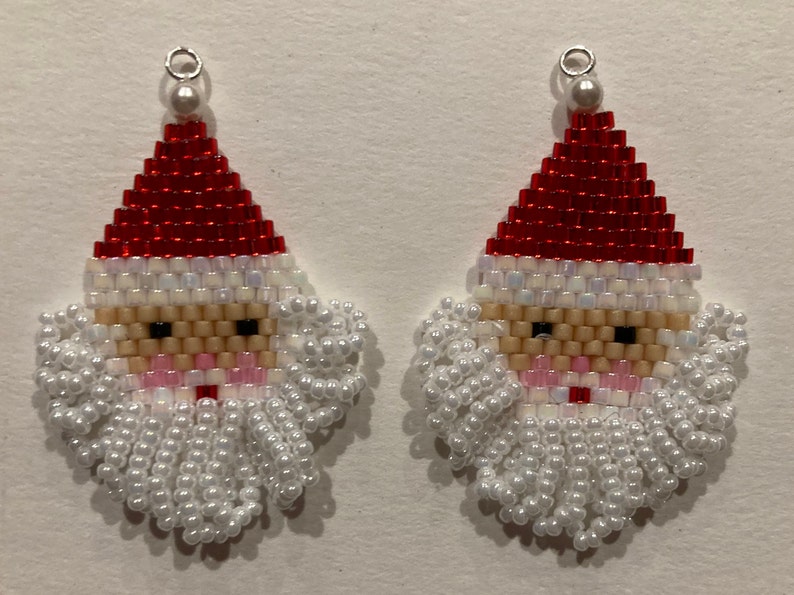 Digital Pattern. Santa is Coming to Town Earrings Pattern Using Peyote ...