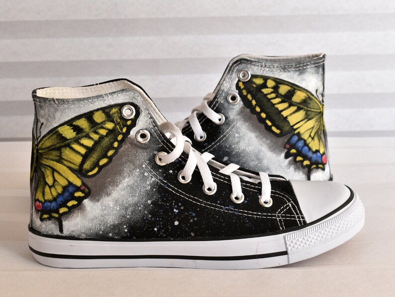 Custom Converse Trainers With Black Butterfly Insect Hand | Etsy