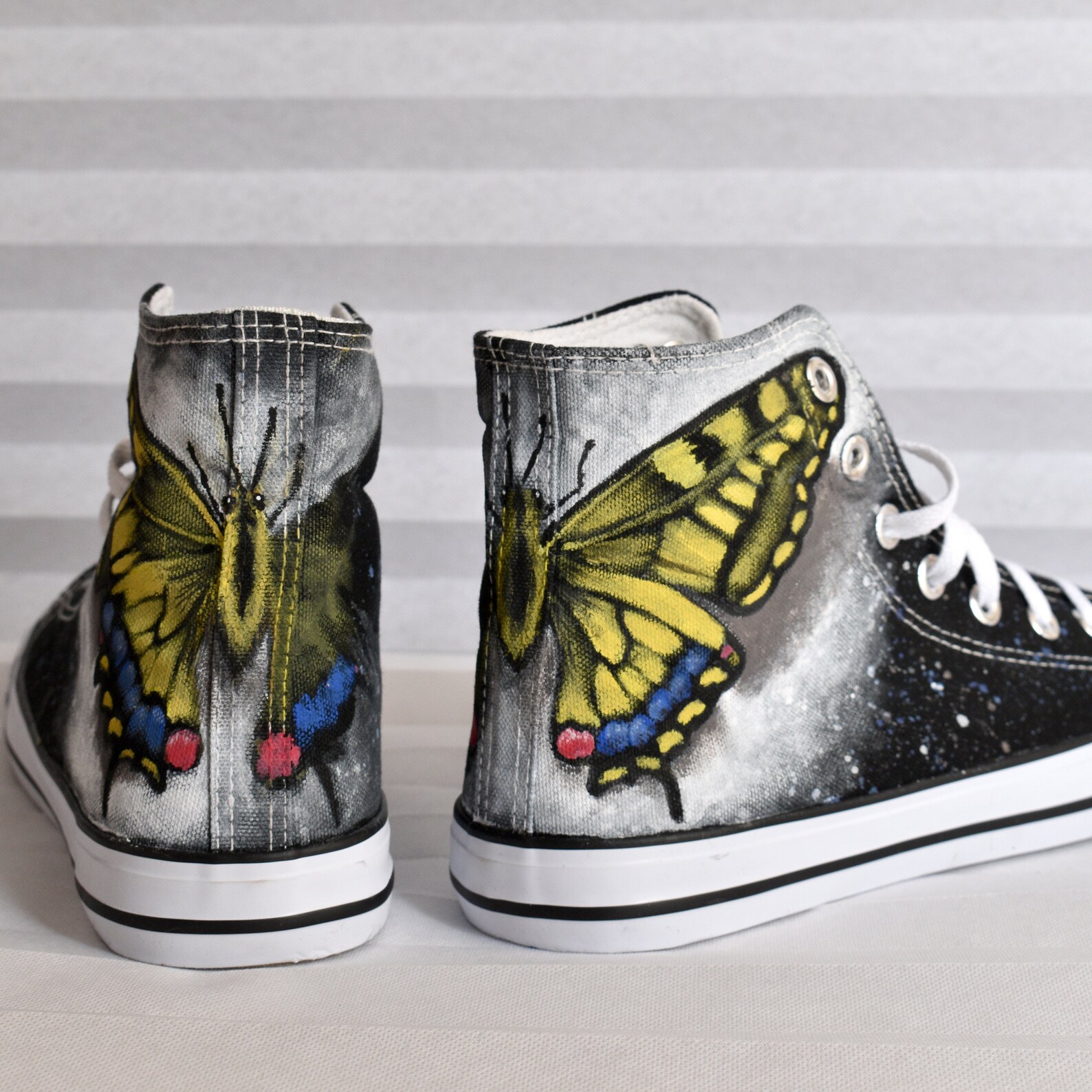 Custom Converse Trainers With Black Butterfly Insect Hand | Etsy