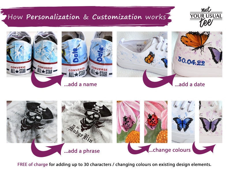 Custom Painted Sneakers With Monarch and Blue Morpho - Etsy