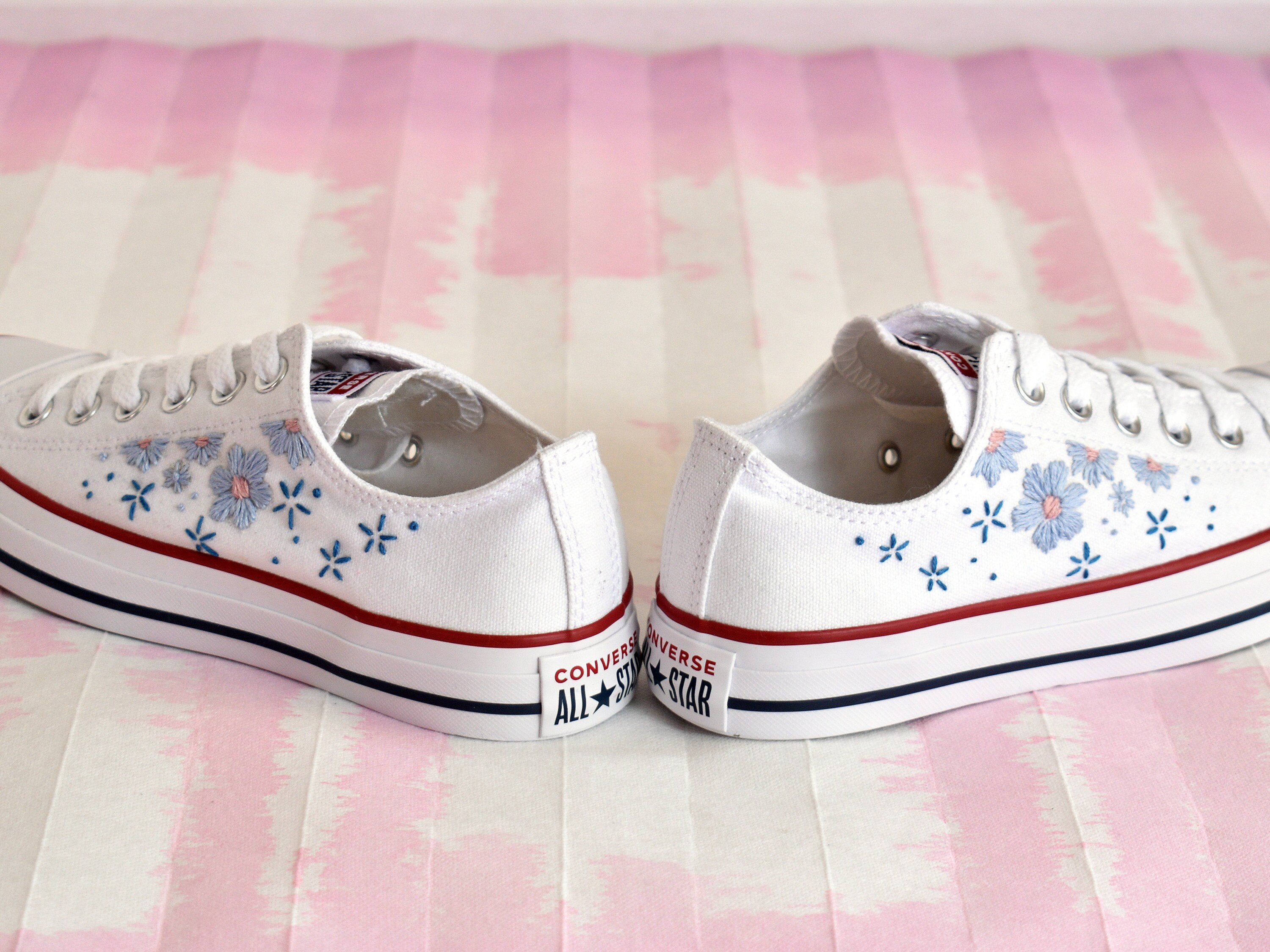 Custom Embroidery Flower Converse for Personalized Wedding With ...