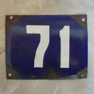 Metal Enamel Sign, House Number - Etsy
