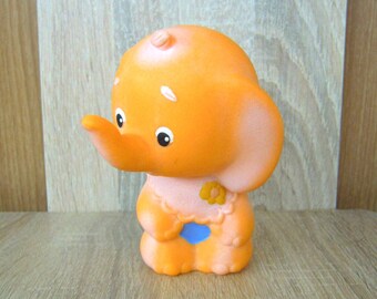 1950's Rubber Elephant Squeeze Squeak Toy Rotating Head - Etsy