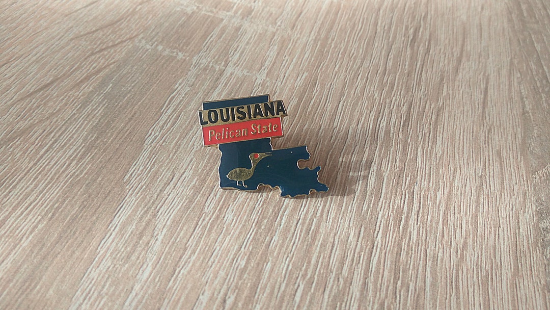 Metal Badge Pin, Louisiana, Pelican State - Etsy