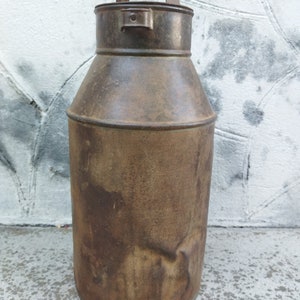 Metal Canister, Rusty Metal Canister, Metal Tall Vessel, Rusty Metal ...
