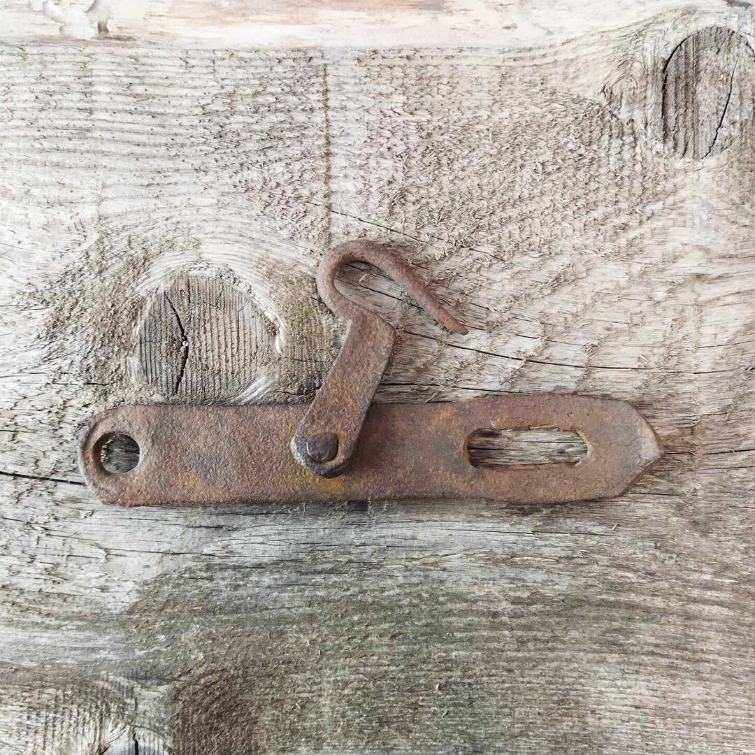 Antique Latch Hook, Forged Metal Lock, Metal Latch Hook, Rust Latch ...