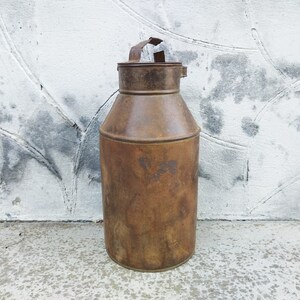 Metal Canister, Rusty Metal Canister, Metal Tall Vessel, Rusty Metal ...