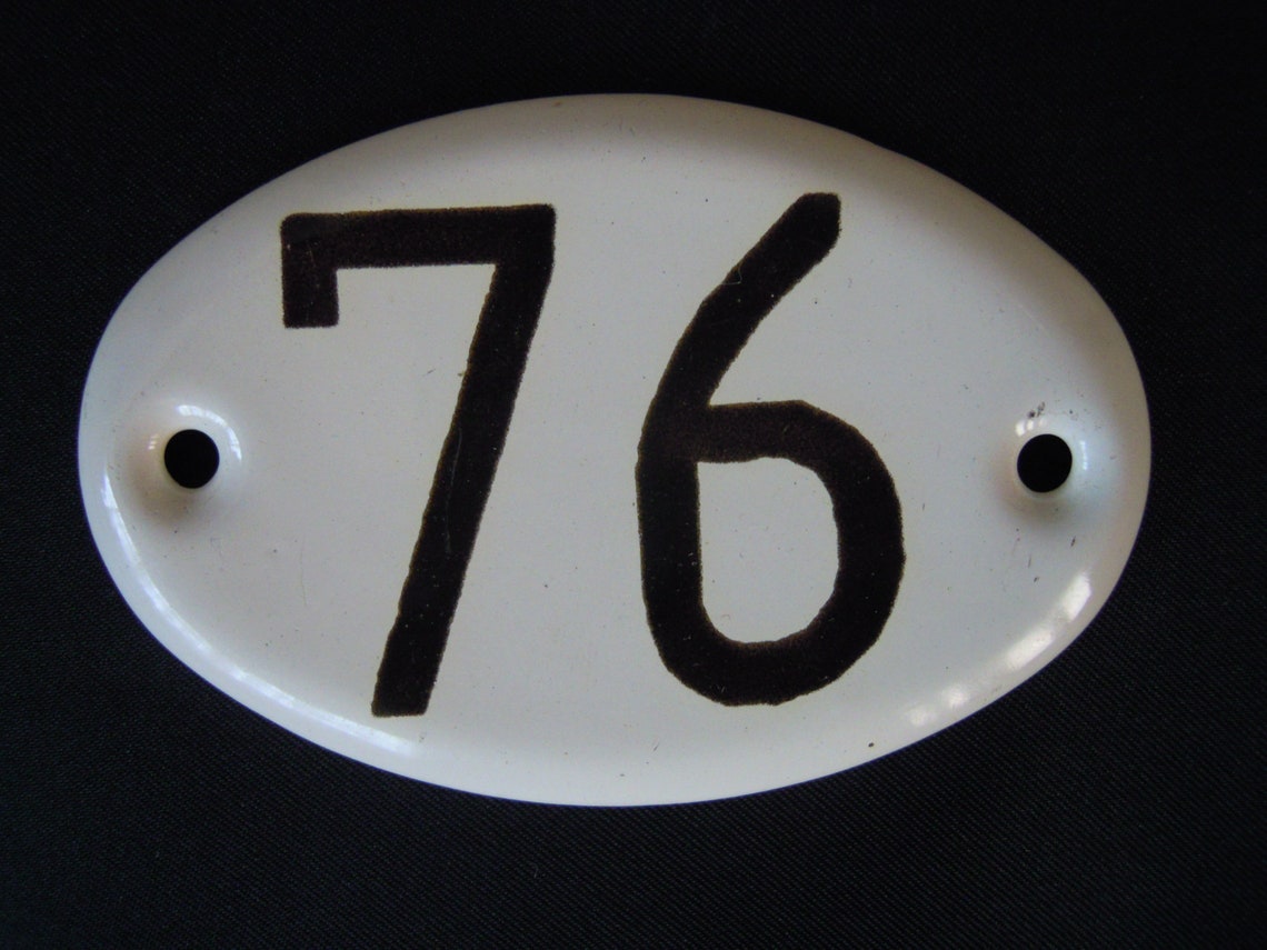 Door number Metal enamel sign | Etsy