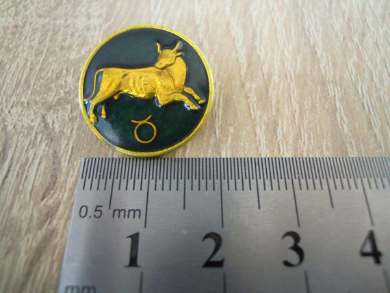 Zodiac Pin Taurus Pin Badge Zodiac Pin Badge Zodi… Gem