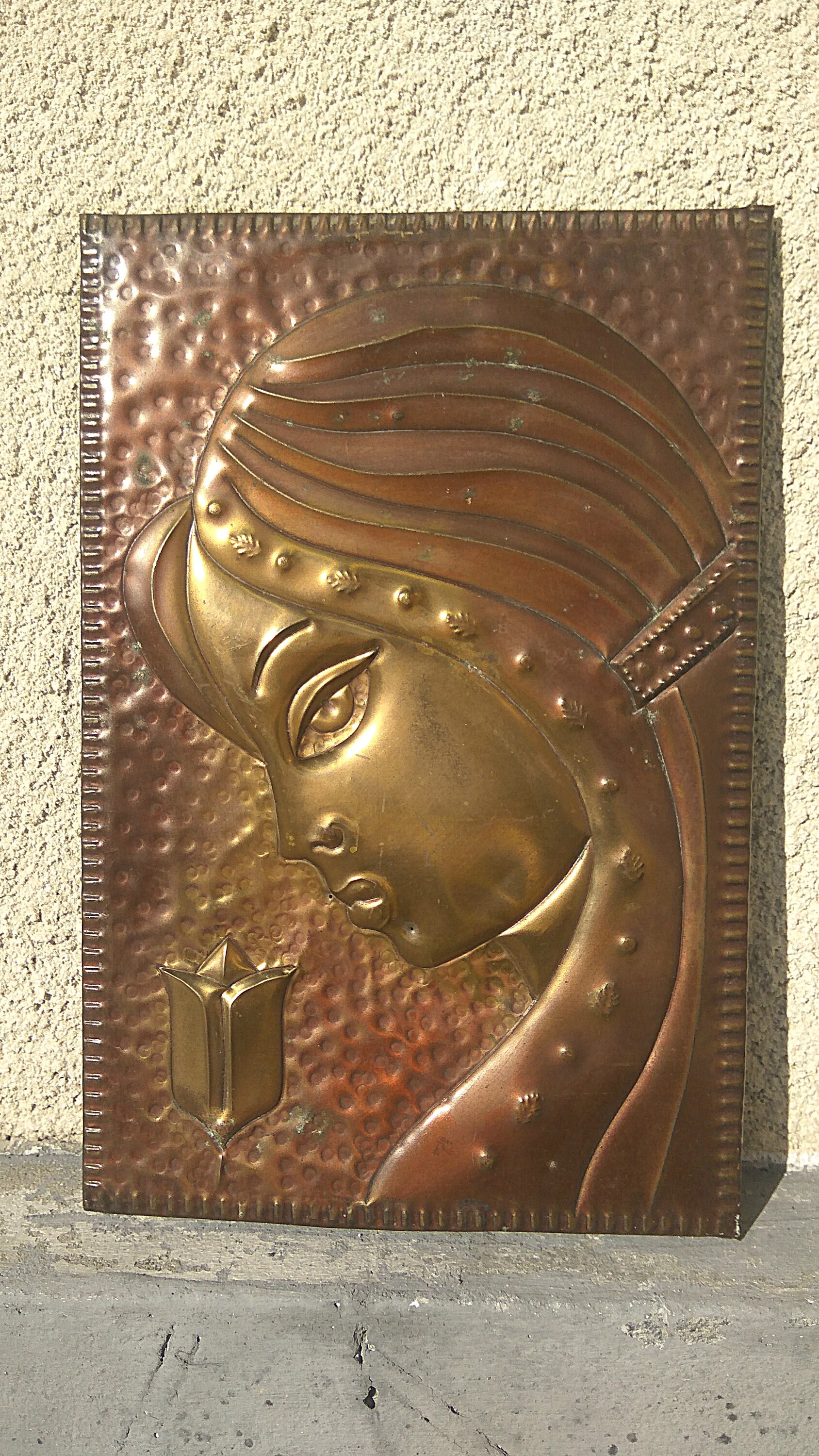 Relief Wall Art Embossed Picture Pressure Picture Girl With | Etsy