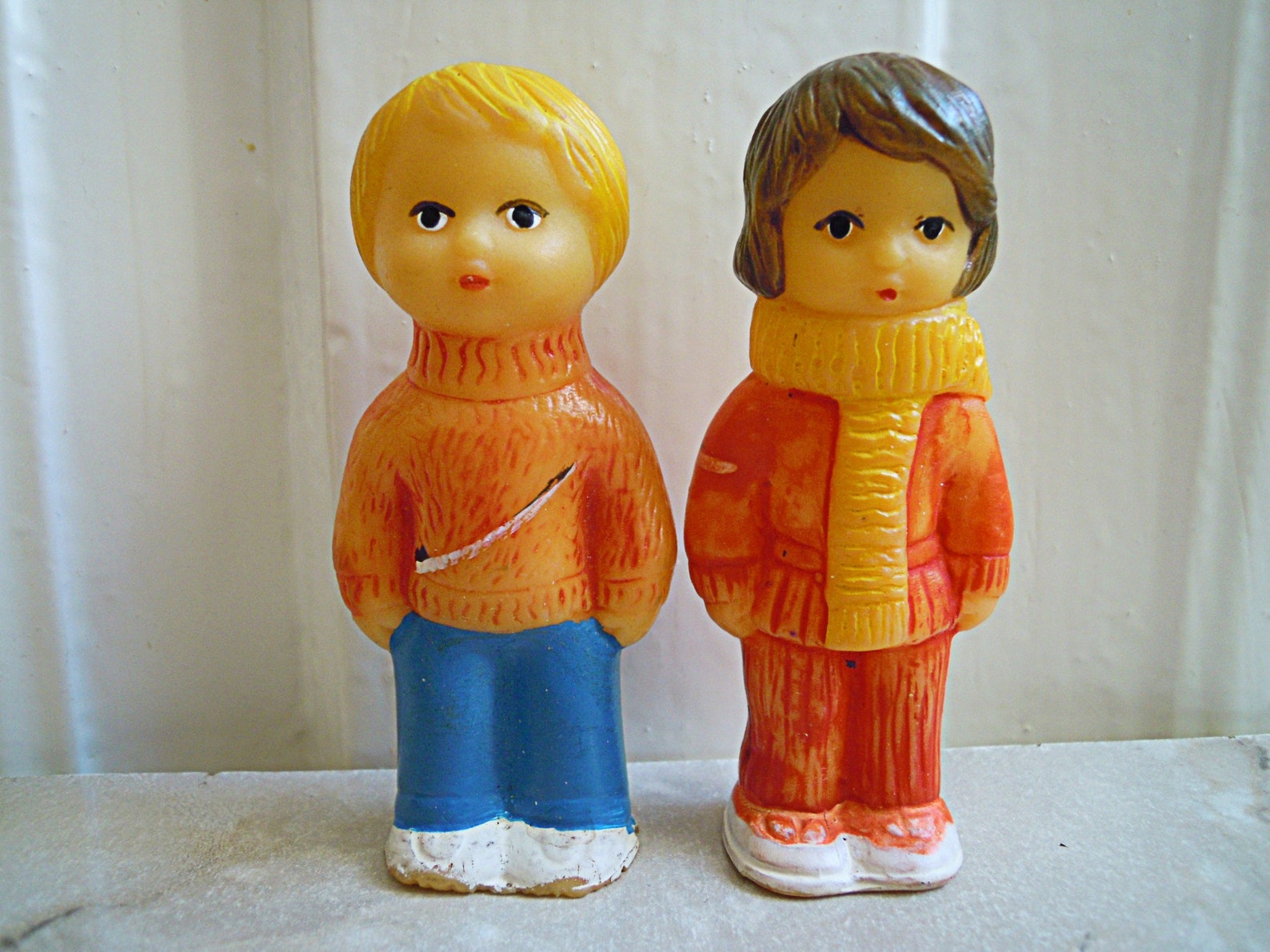 Rubber Toys Rubber Figurines Boy and Girl Children Set of - Etsy