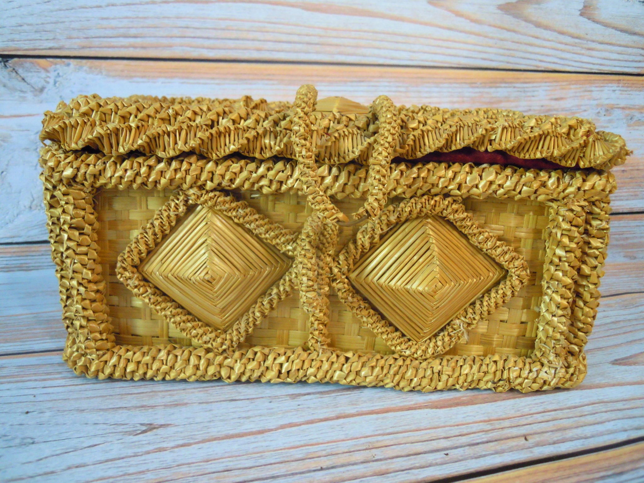 Large Box Straw Box Wicker Box Wicker Straw Large Jewelry - Etsy